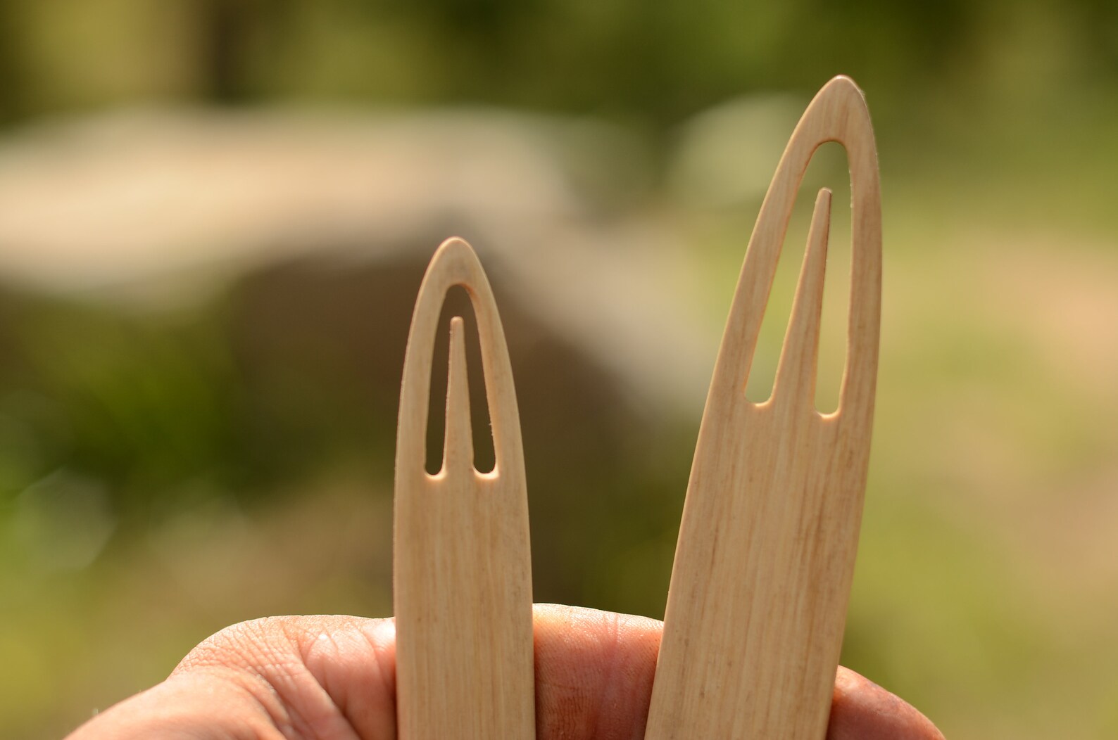 Set of 2 Shuttles Netting Shuttle Horn Beam Wood Weaving - Etsy