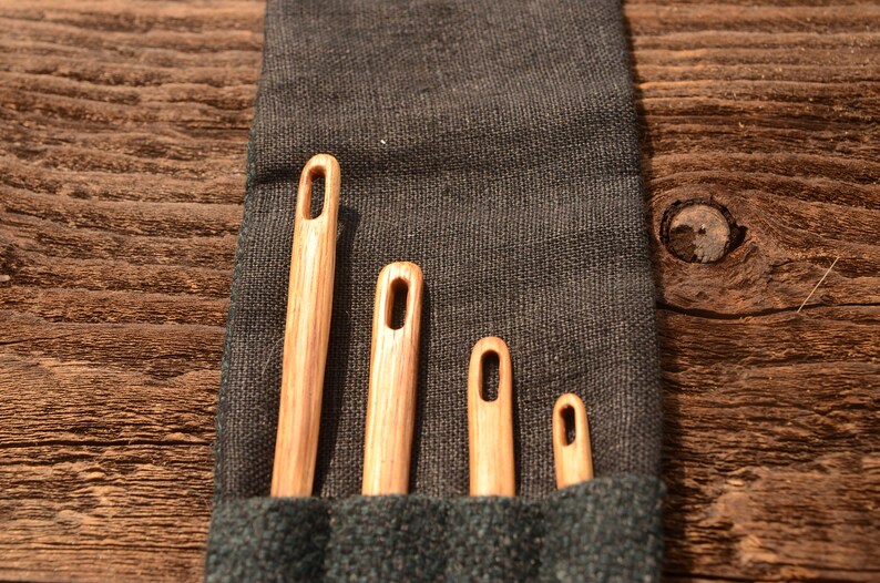 Needles for Naalbinding, Set of 4 Oaken Needles, Nalbinding, With Linen ...