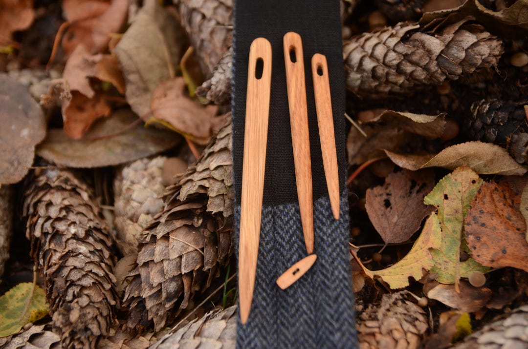 Wooden Nalbinding Needles, Oak Wood, Weaving Needles, Knitting Needles ...