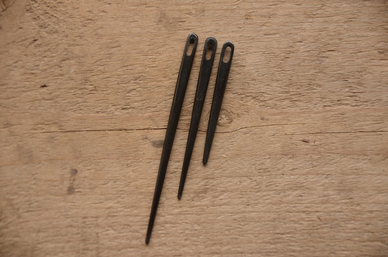 Horn Needles, With Case, Set of 3, Handmade Needle, Nålebinding ...