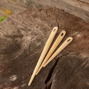 Bone Needles, With Case, Set of 3, Handmade Needle, Nålebinding ...