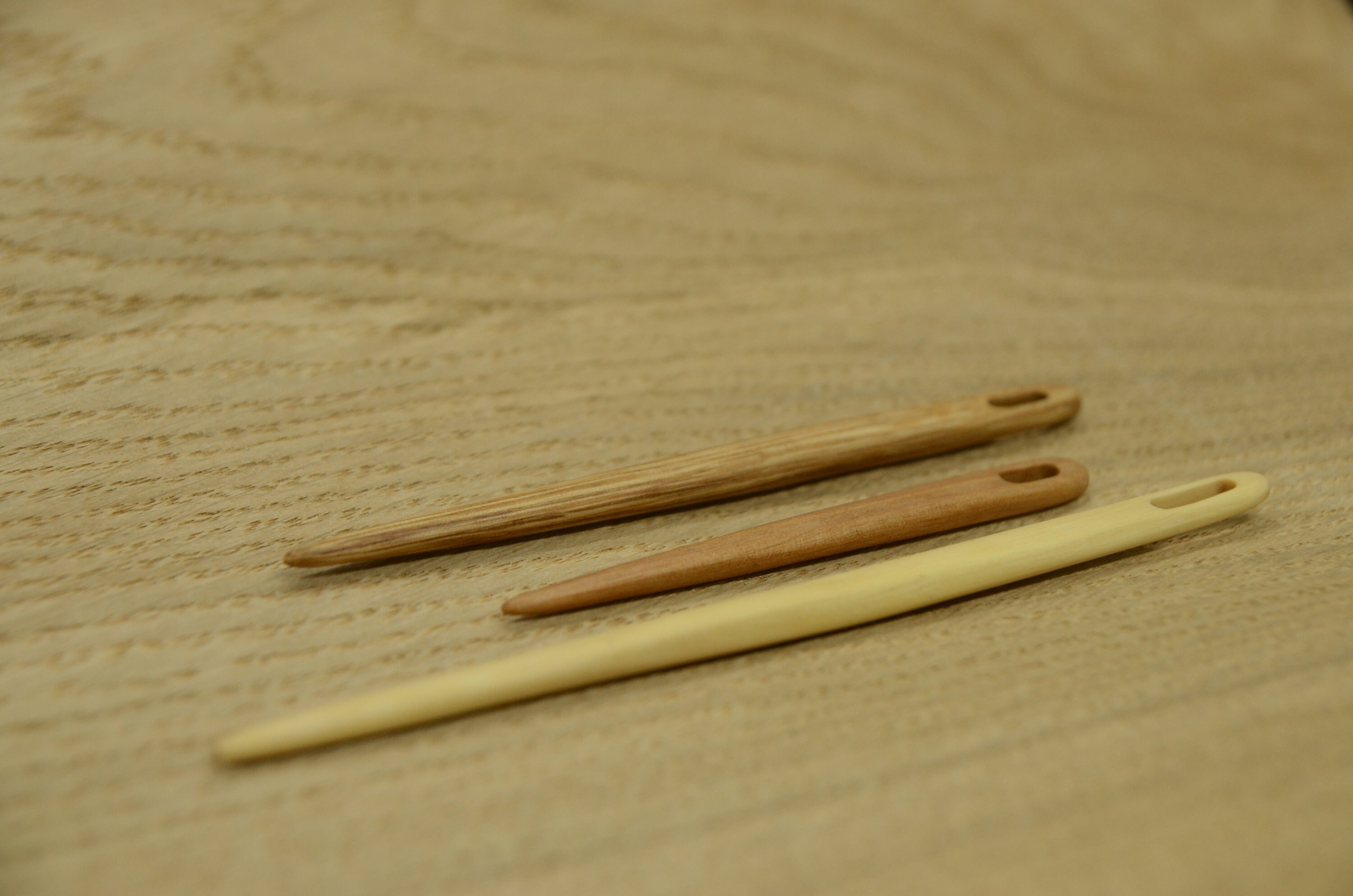 Set of 3 Wooden Needles / Nalbinding Needle / Wooden Toothbrush Rag Rug ...