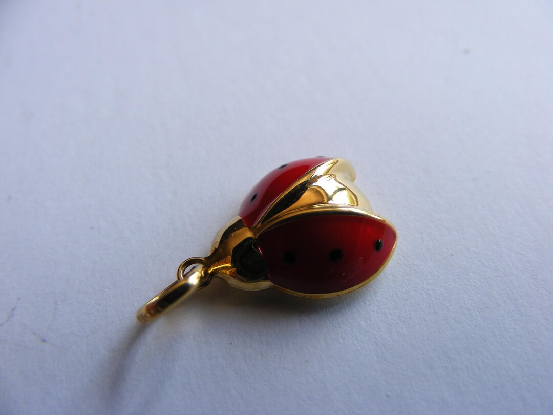 9ct Gold Enamelled Ladybird Charm Pendant Charms 9k 375 - Etsy