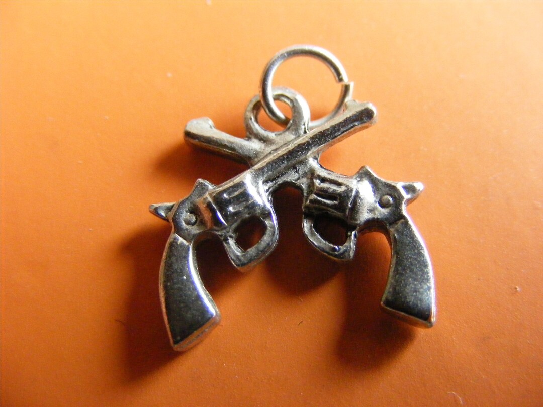 I Vintage Sterling Silver Charm Charms Crossed Guns - Etsy