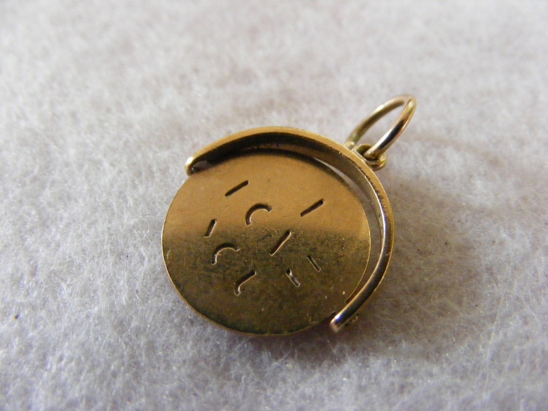 Vintage 9ct Gold Articulated I Love You Spinning Charm Charms Pendant ...