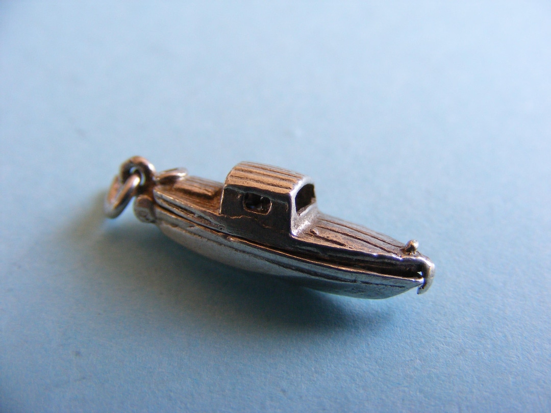 Vintage Sterling Silver Charm: Boat Opens to the Captain (M) - Etsy