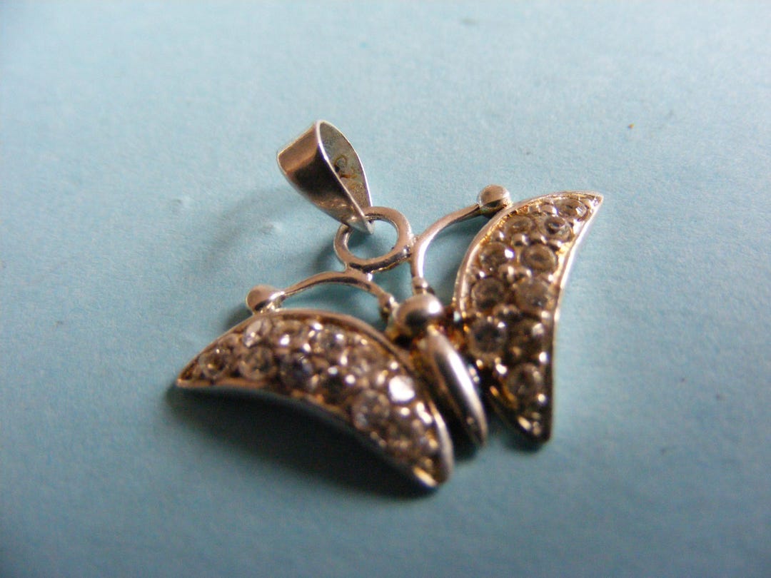 Vintage Sterling Silver Charm: Gem Set Butterfly (M) - Etsy