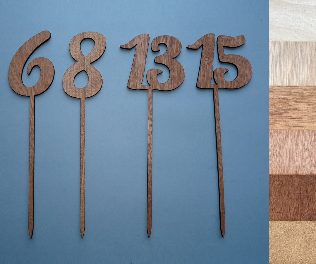Numéro de table Chiffre , en bois , Pic avec le bâton, Décoration de ...