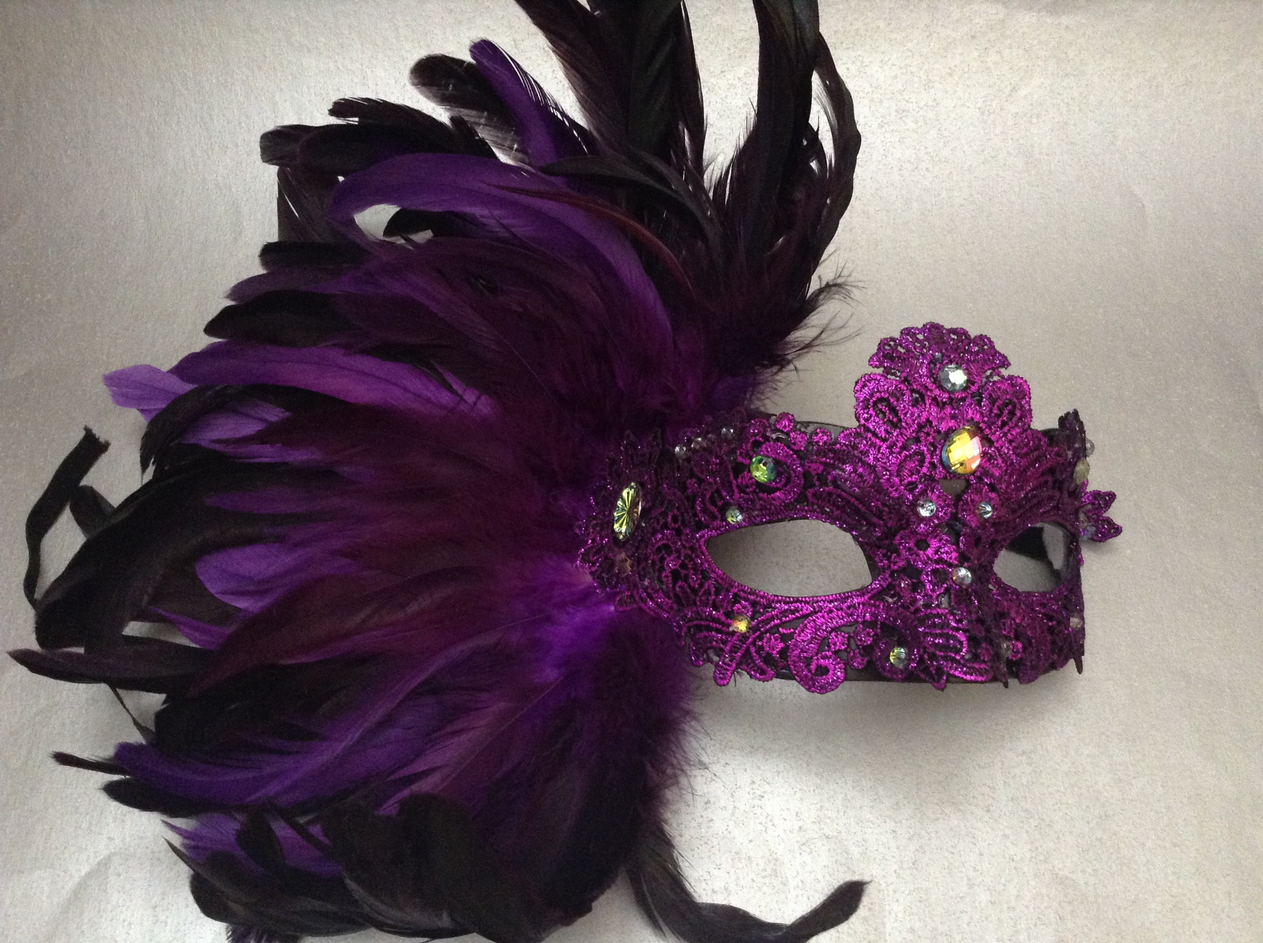Purple Lace Masquerade Masks