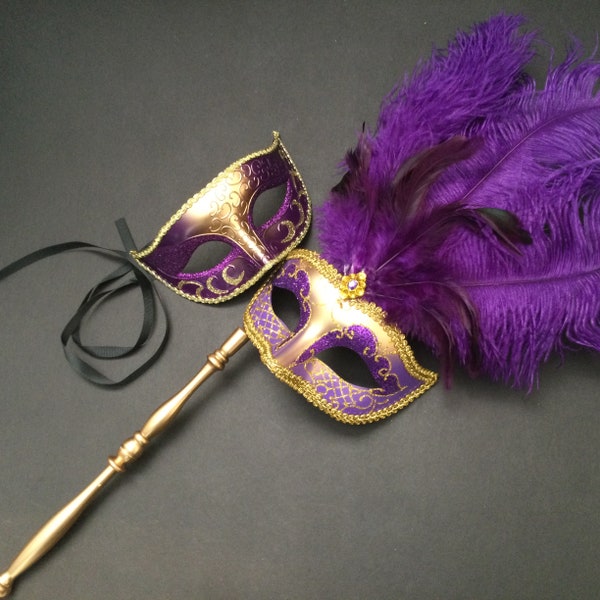 Masquerade Mask With Stick - Etsy