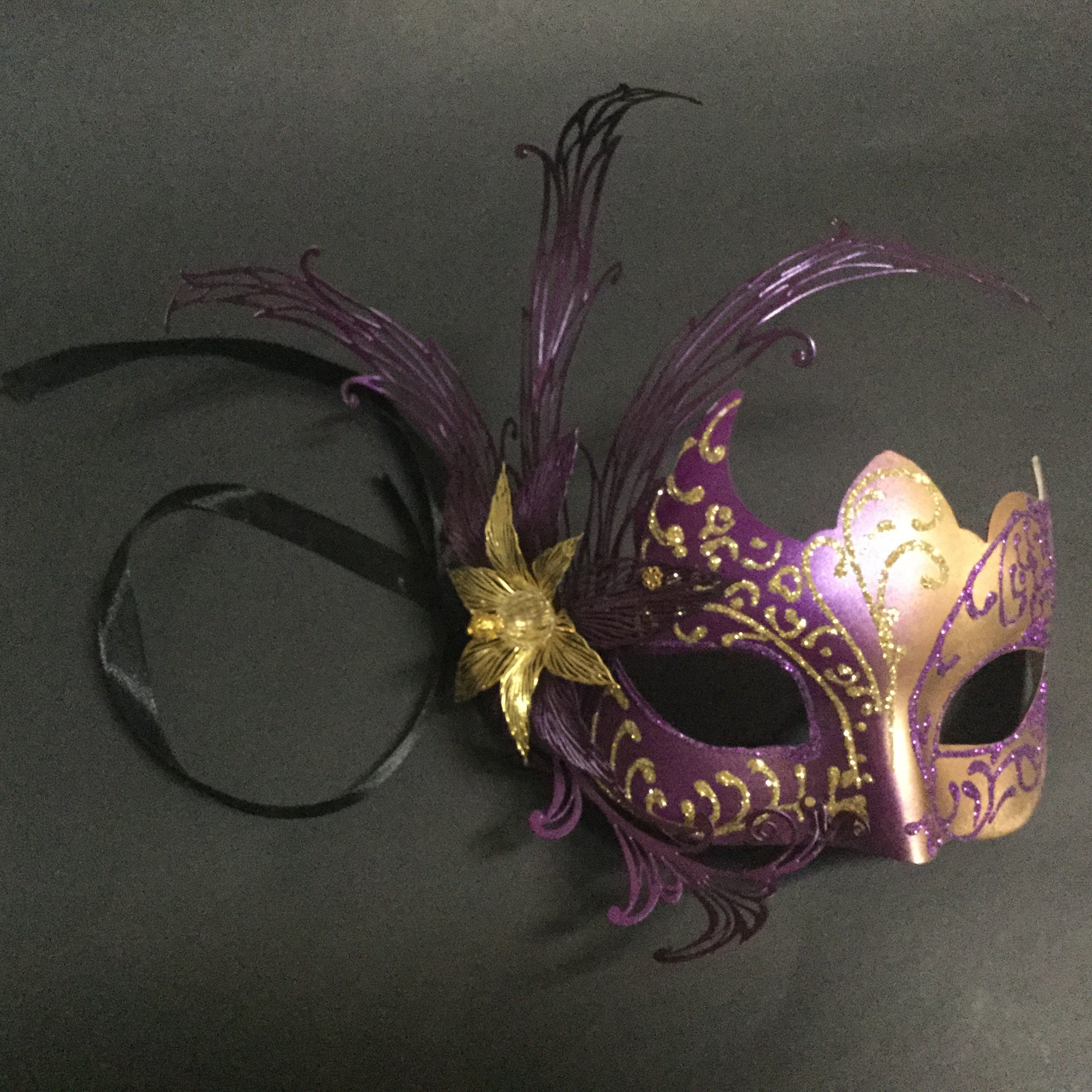 Couples Mardi Gras Masquerade Ball Party Purple Gold Mask Pair - Etsy