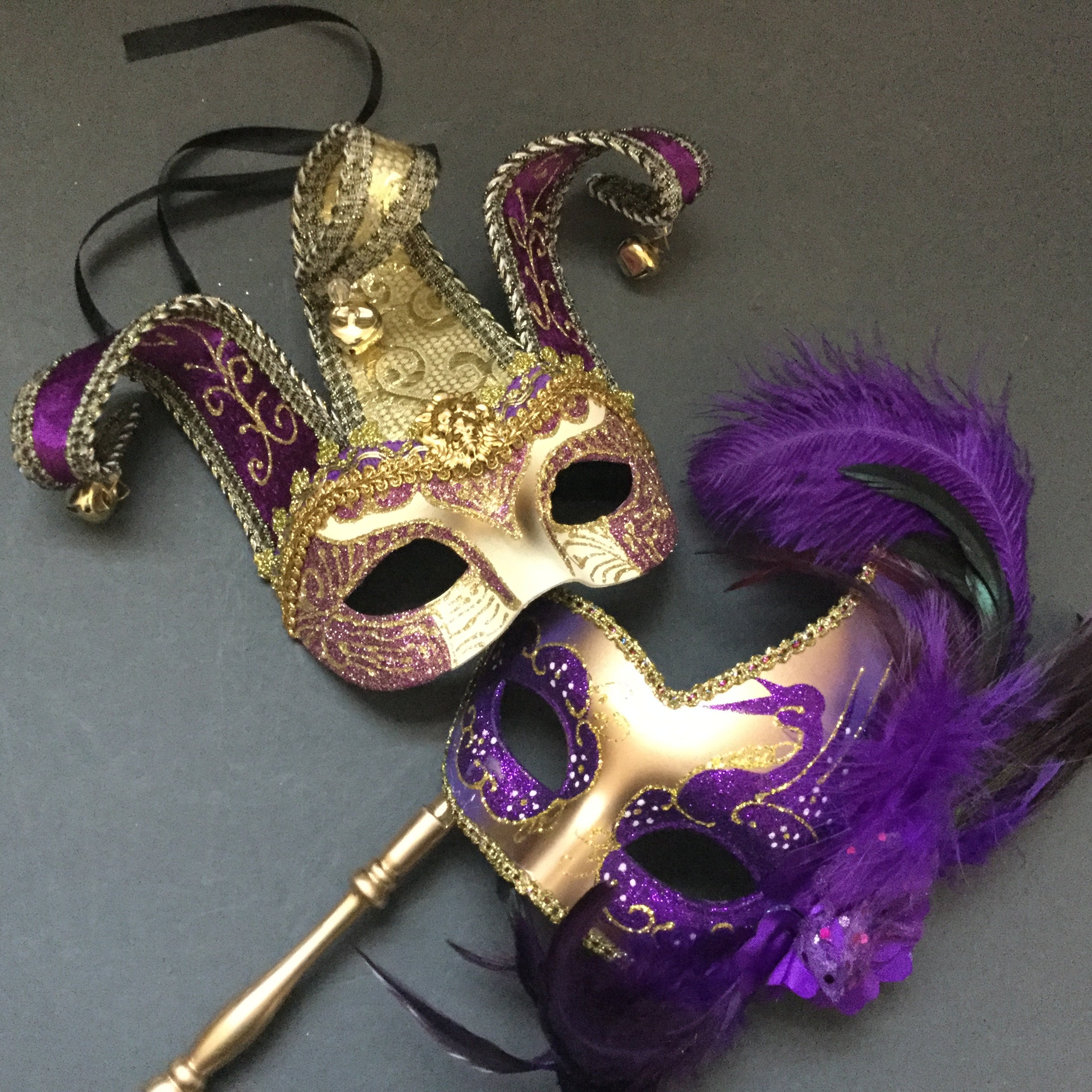 Purple And Gold Masquerade Masks