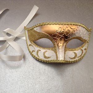 Gold White Bithday Anniversay Party Masquerade Ball Mask Dance Prom ...