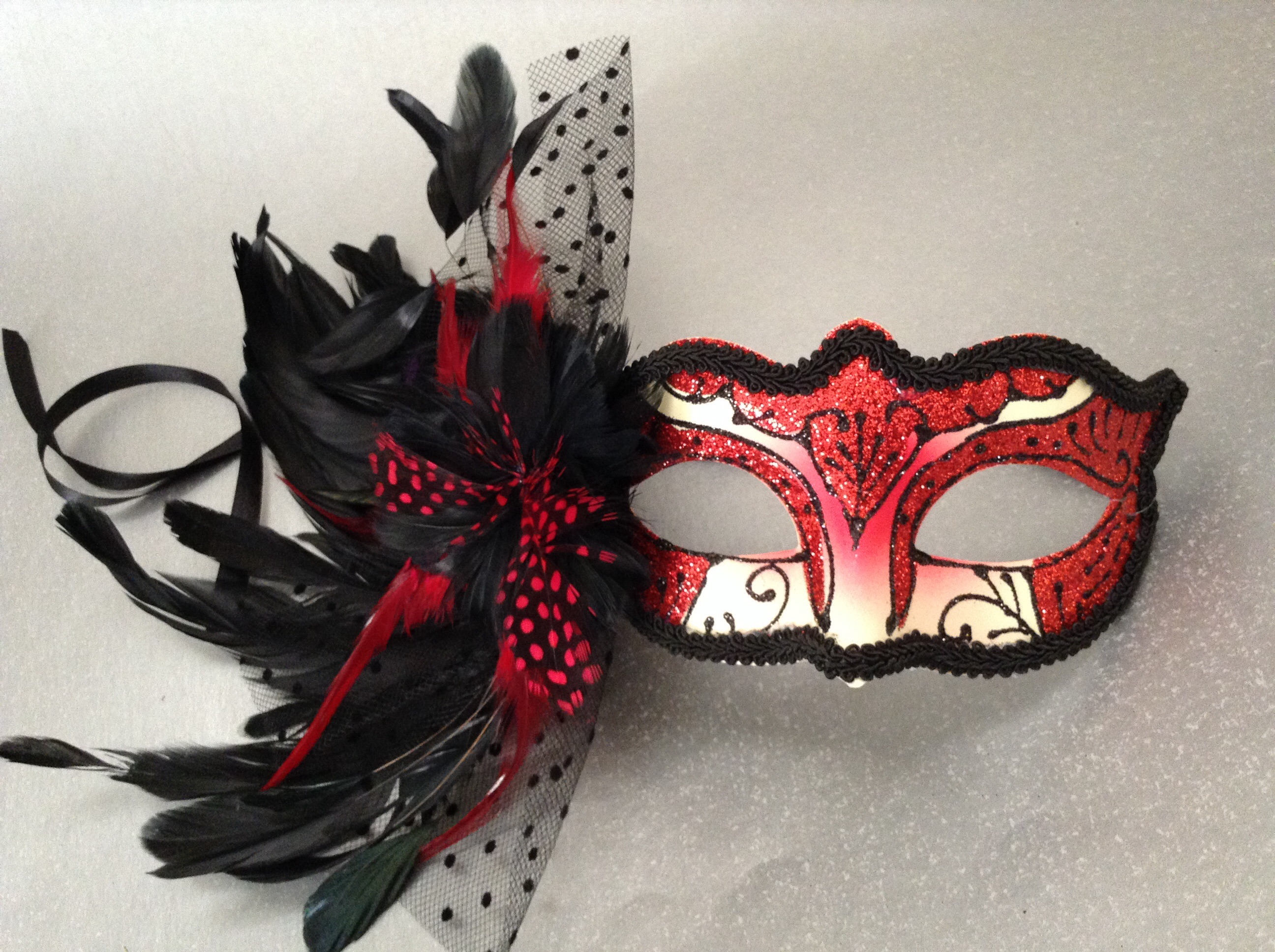 Netting Feather Veils Costume Carnival Party Red Masquerade - Etsy