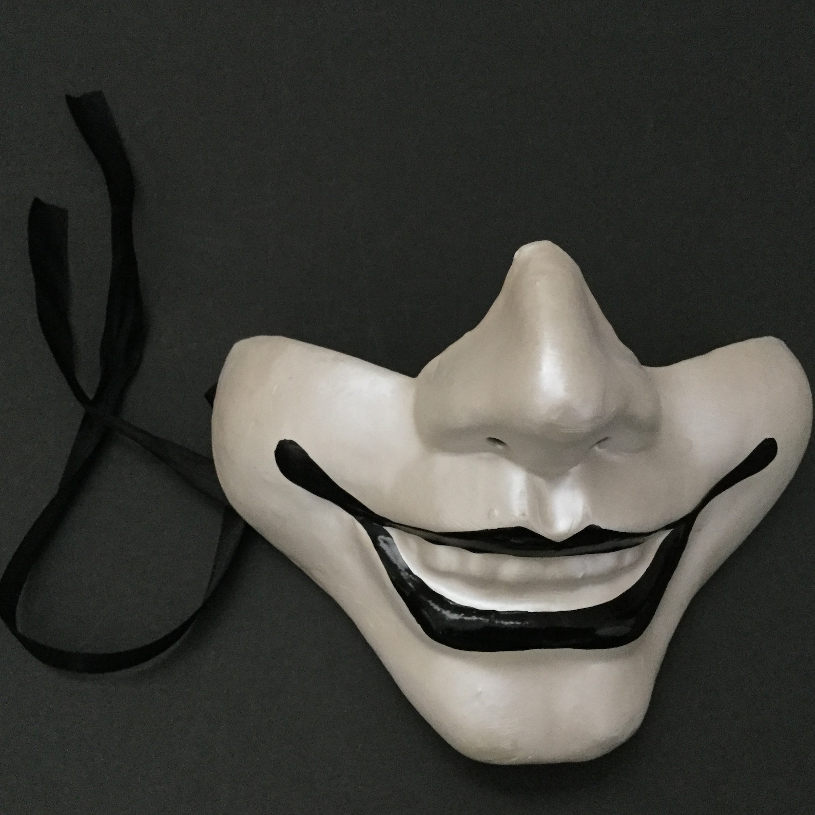 Mouth Jaw Mask Pearl White Black Costume Cosplay Fun | Etsy
