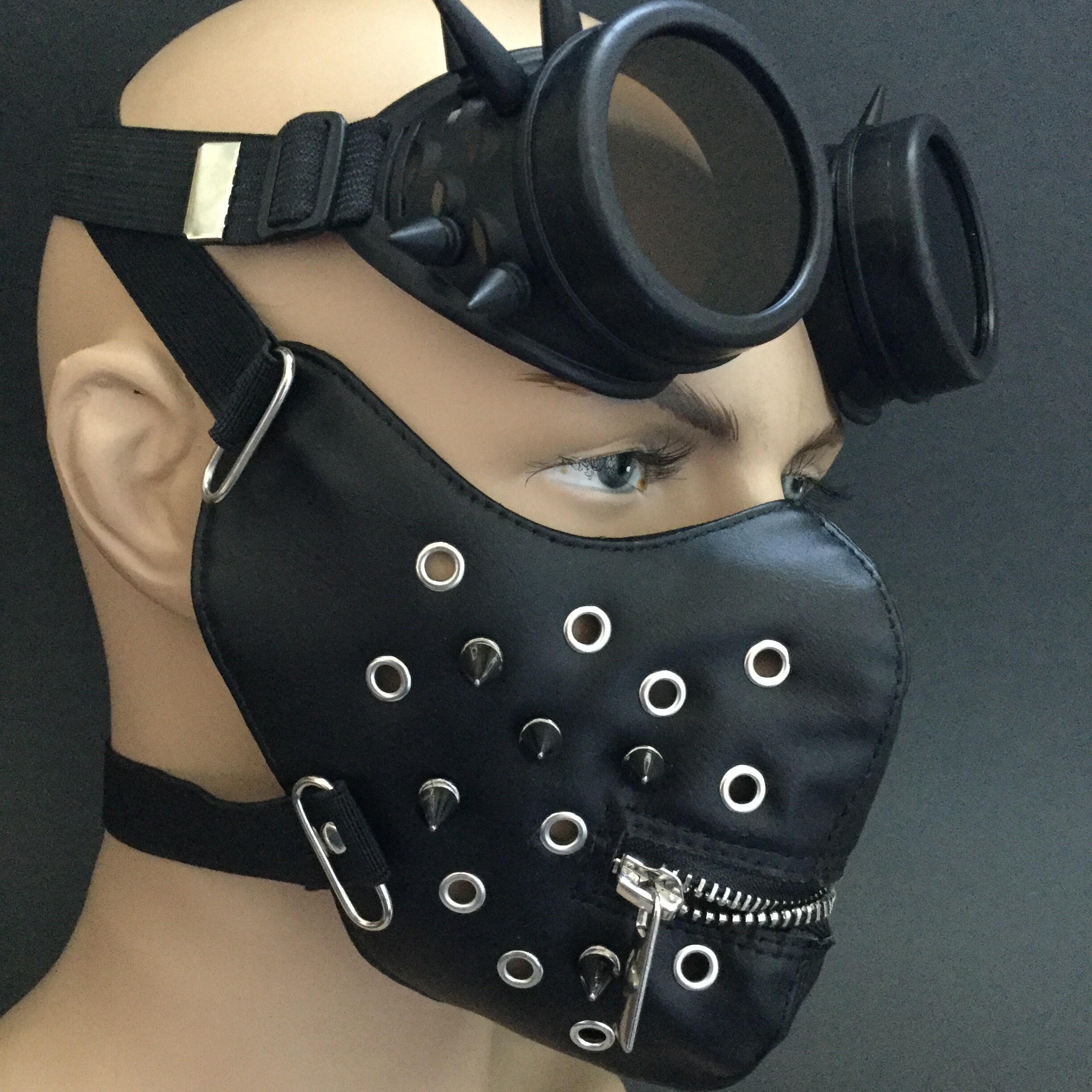 Leather Mouth Mask Breathable Steampunk Masquerade Spikes Mask | Etsy
