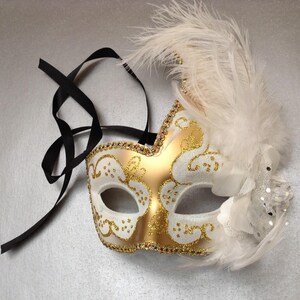 Gold White Bithday Anniversay Party Masquerade Ball Mask Dance Prom ...