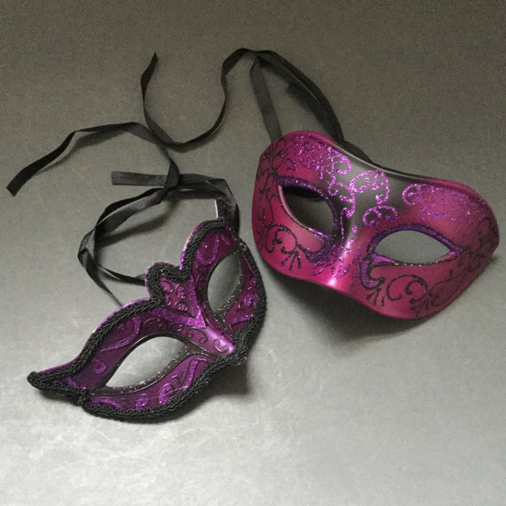 Purple Masquerade Ball Eye Mask Pair New Year Valentines Gift | Etsy