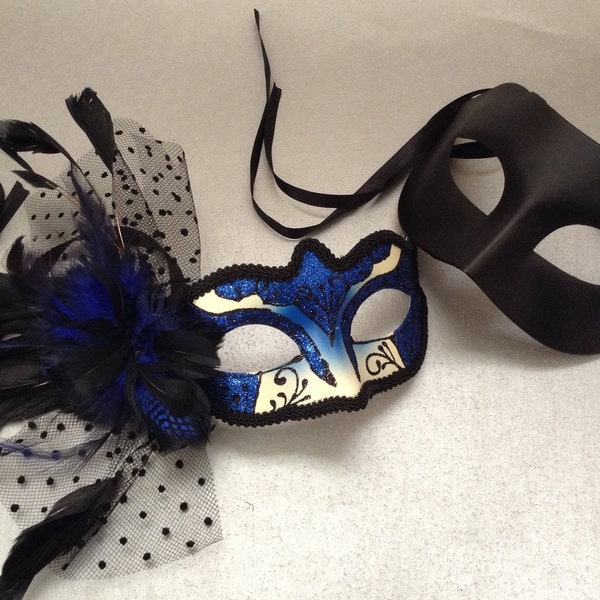 Blue Masquerade Mask - Etsy