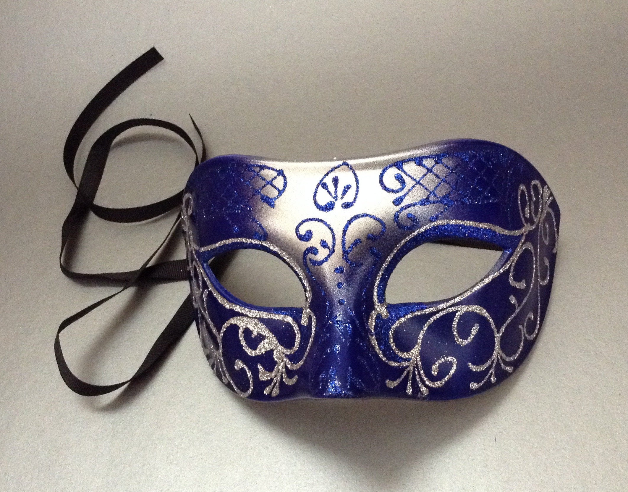 Silver Blue Masquerade Eye Mask Pair Birthday Costume - Etsy