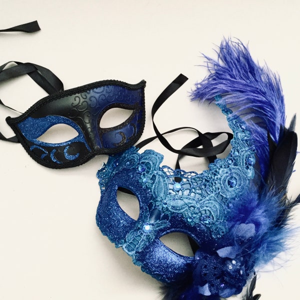 Blue Masquerade Mask - Etsy
