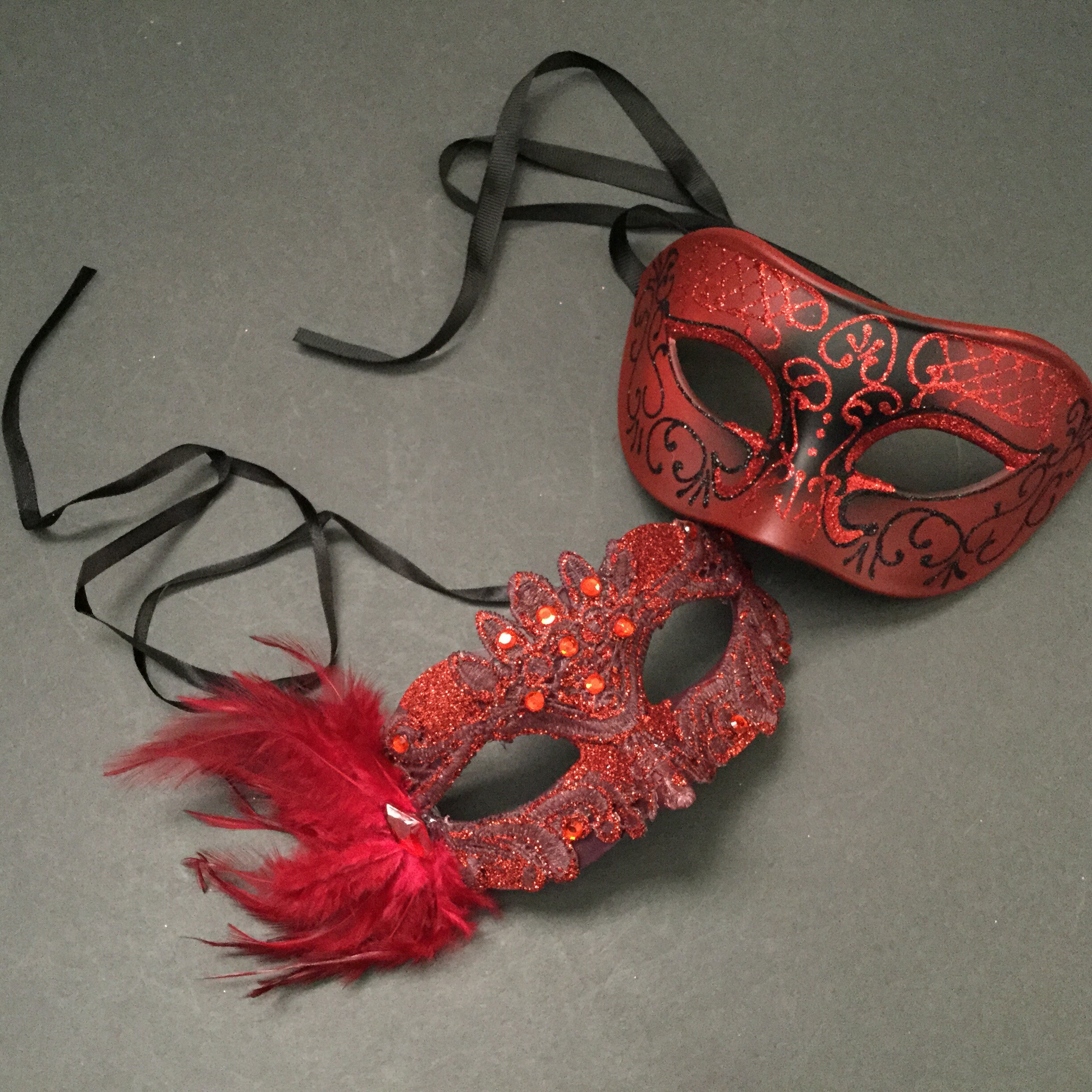 Black And Red Lace Masquerade Masks