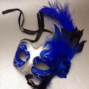 Silver Blue Girls Masquerade Ball Mask Pair for Daddy Daughters Dance ...