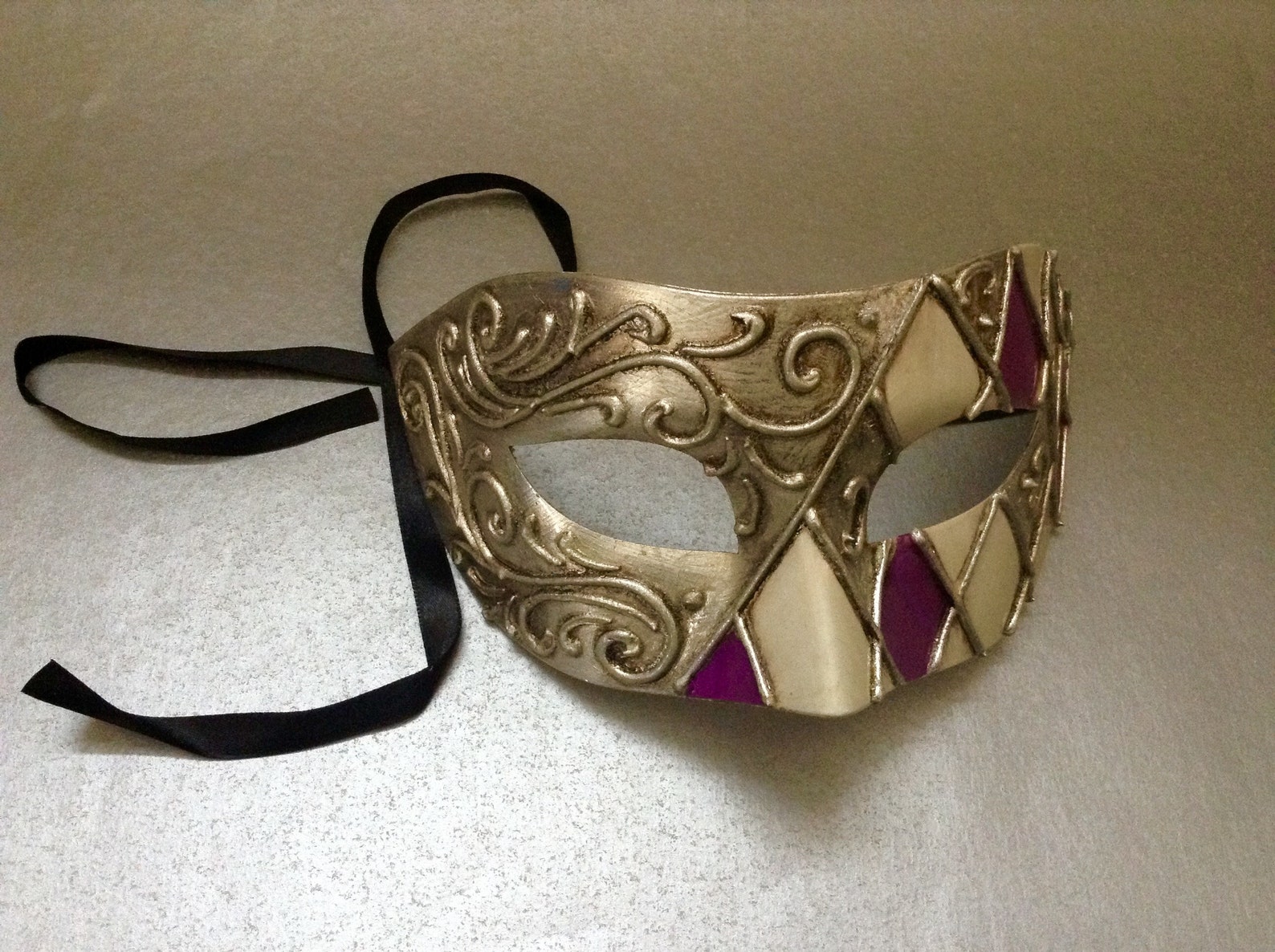Silver Purple Mens Masquerade Ball Mask for Dance Birthday | Etsy