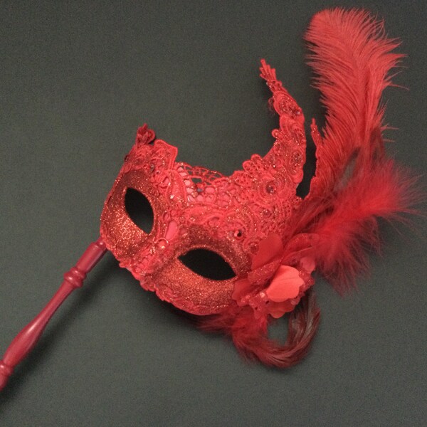 Red Masquerade Mask - Etsy