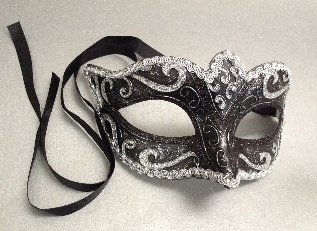 Couple Masquerade Ball Black Silver Eye Mask Pair - Etsy