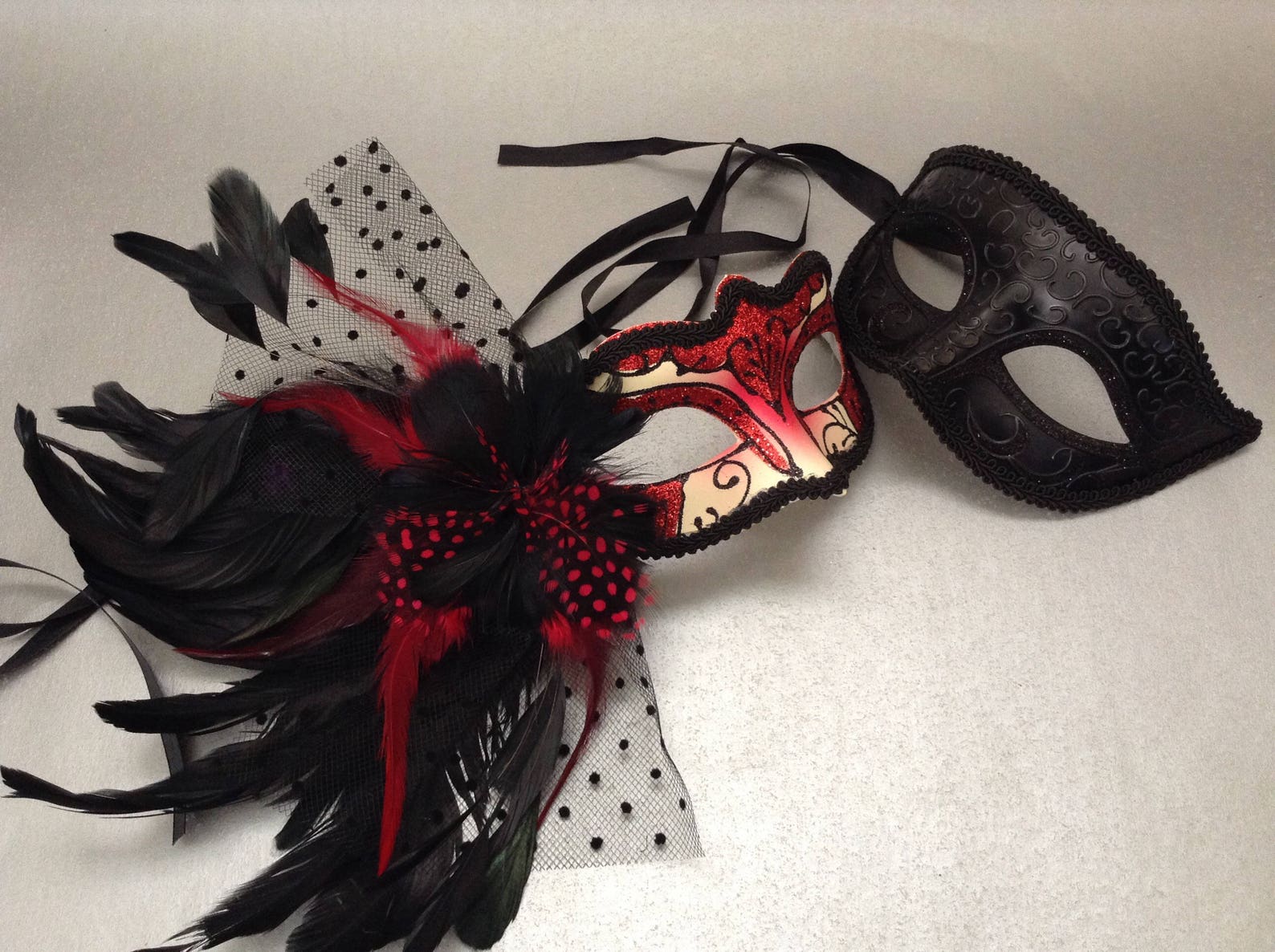 Netting Feather Veils Costume Carnival Party Red Masquerade - Etsy