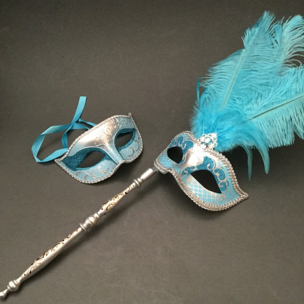 Teal Masquerade Mask - Etsy