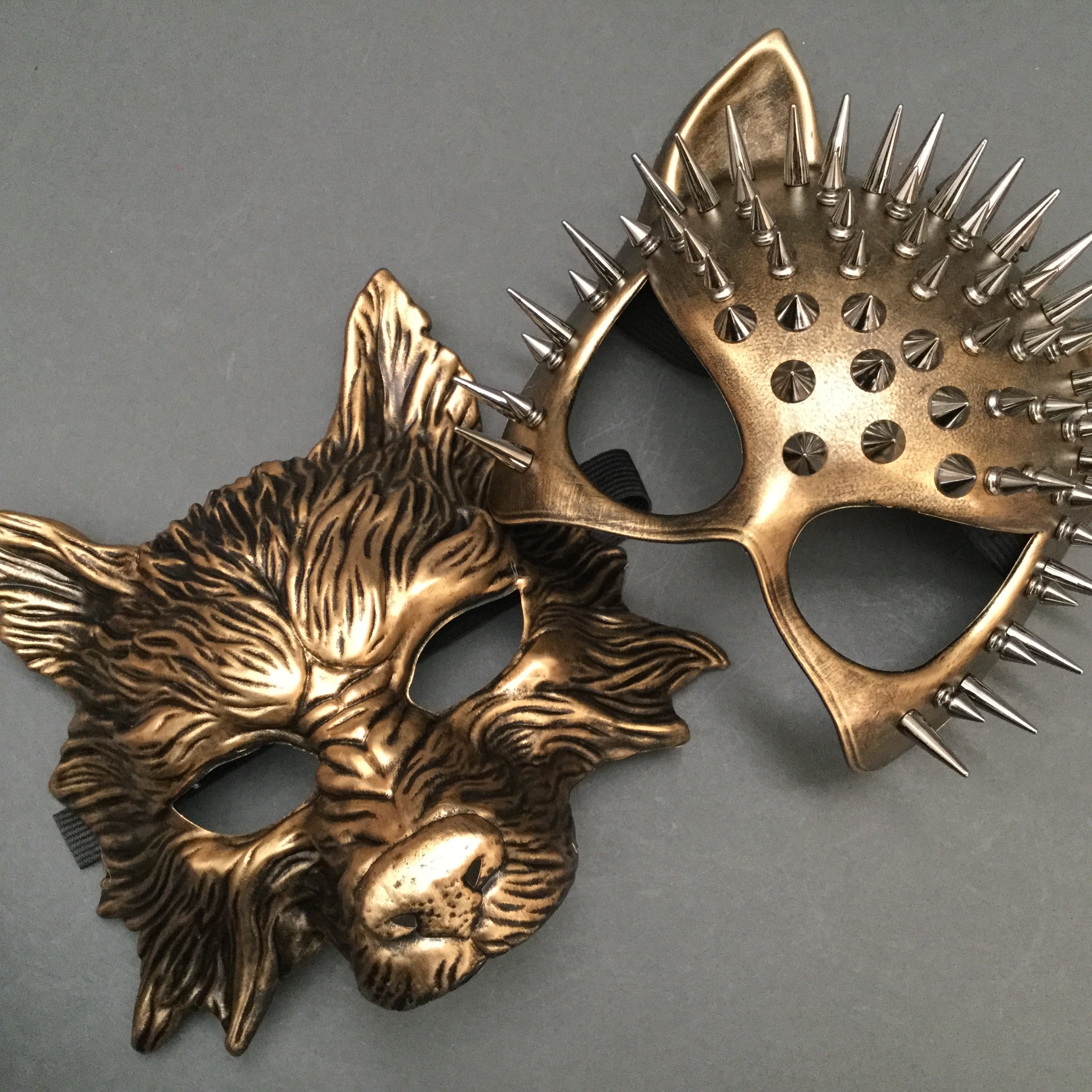 Steampunk Brass Gold Wolf Man Mask Cat Woman Mask Cosplay | Etsy
