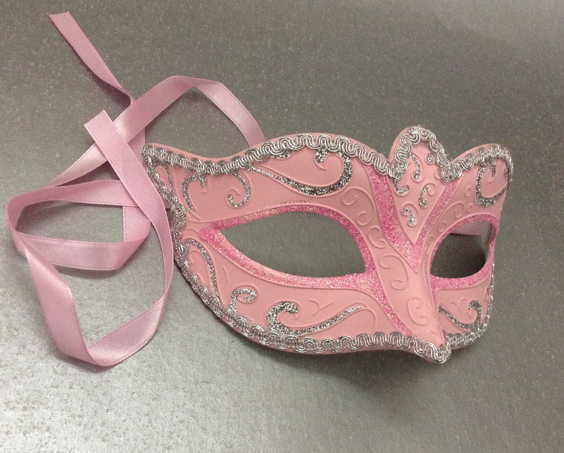 Couples Silver Pink Masquerade Ball Mask Pair | Etsy