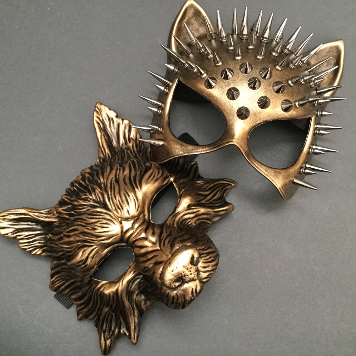 Steampunk Brass Gold Wolf Man Mask Cat Woman Mask Cosplay | Etsy