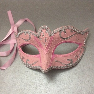 Men's Womens Girls Silver Pink Masquerade Ball Eye Mask Pair - Etsy
