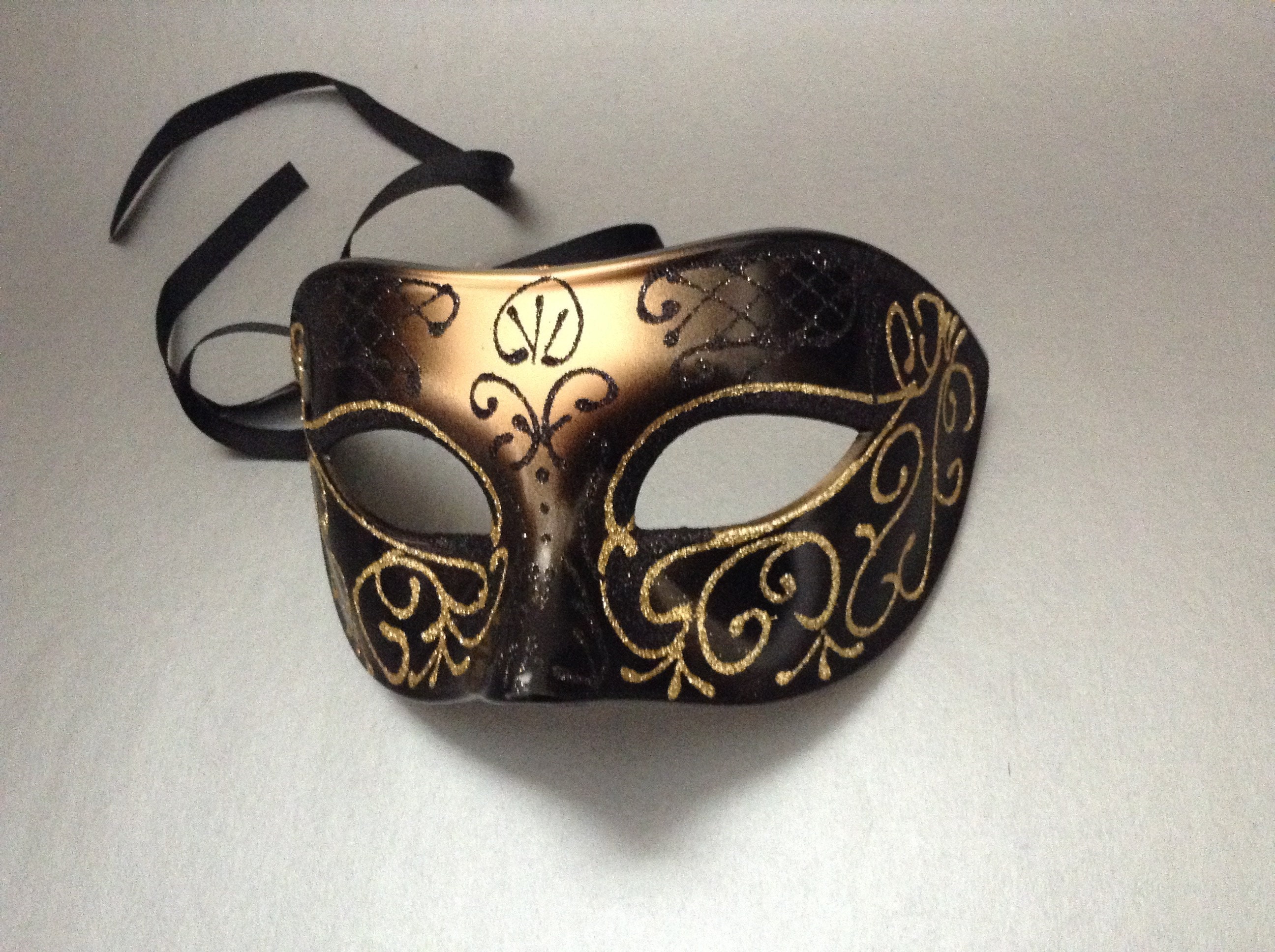 Couple Masquerade ball Party Black Gold Mask Pair | Etsy