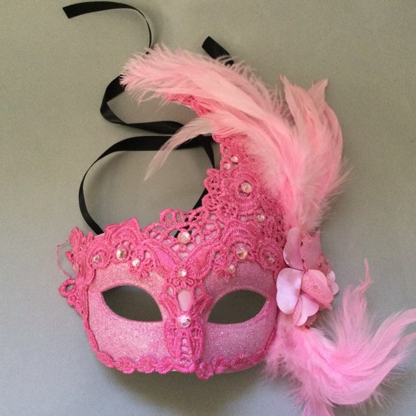 Pink Masquerade Mask - Etsy