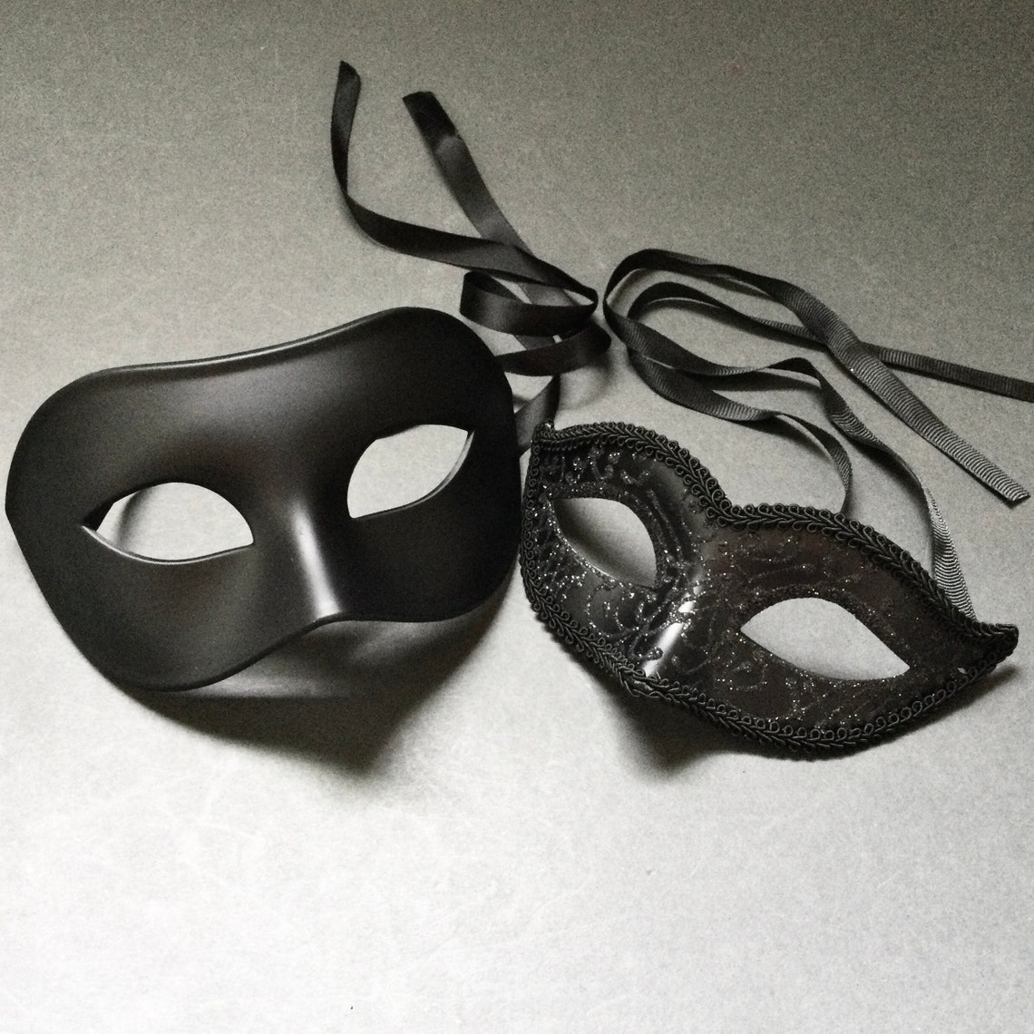 Black Masquerade Ball Eye Mask Pair for Cosplay Party Prom - Etsy