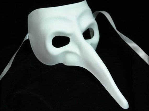 Halloween Long Nose White Men's Masquerade Ball Mask | Etsy