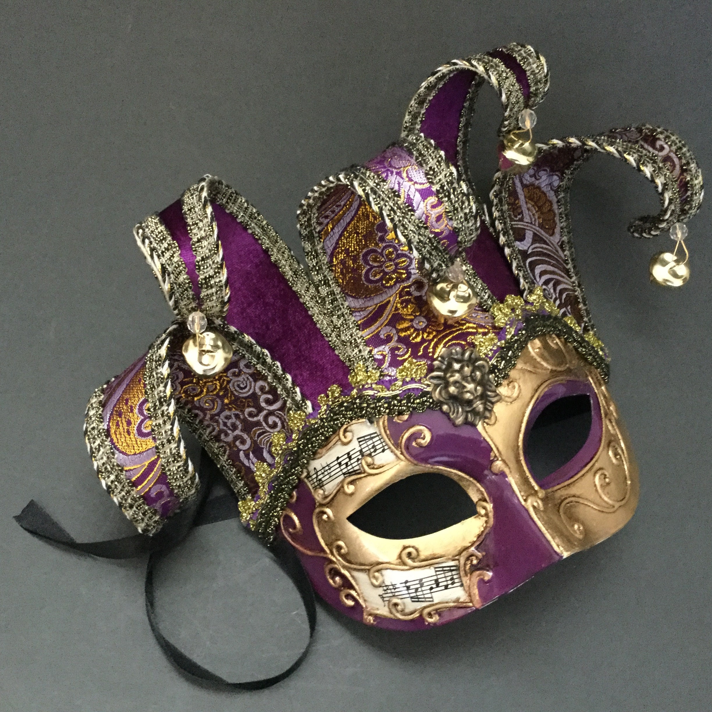 Purple Jolly Jester Mardi Gras Mask Masquerade Carnival - Etsy Canada