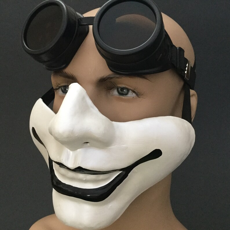 Mouth Jaw Mask Pearl White Black Goggles Costume Cosplay Fun | Etsy