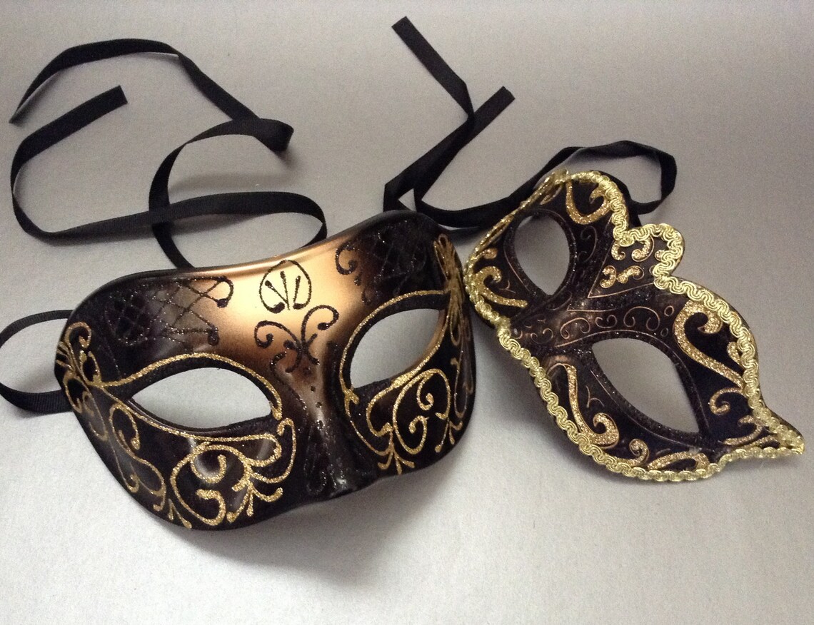 Black Gold Daddy Daughter Children Masquerade Ball Eye Mask - Etsy