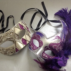Silver Purple Mens Masquerade Ball Mask for Dance Birthday Party ...