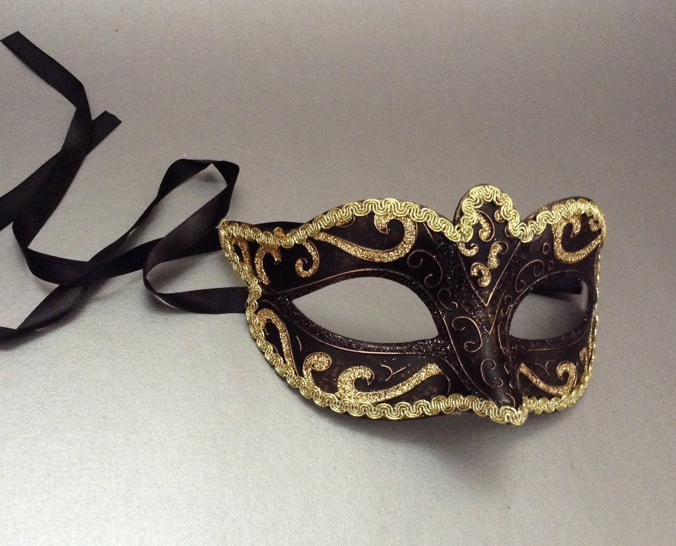 Black Gold Masquerade Ball Eye Mask Pair - Etsy UK