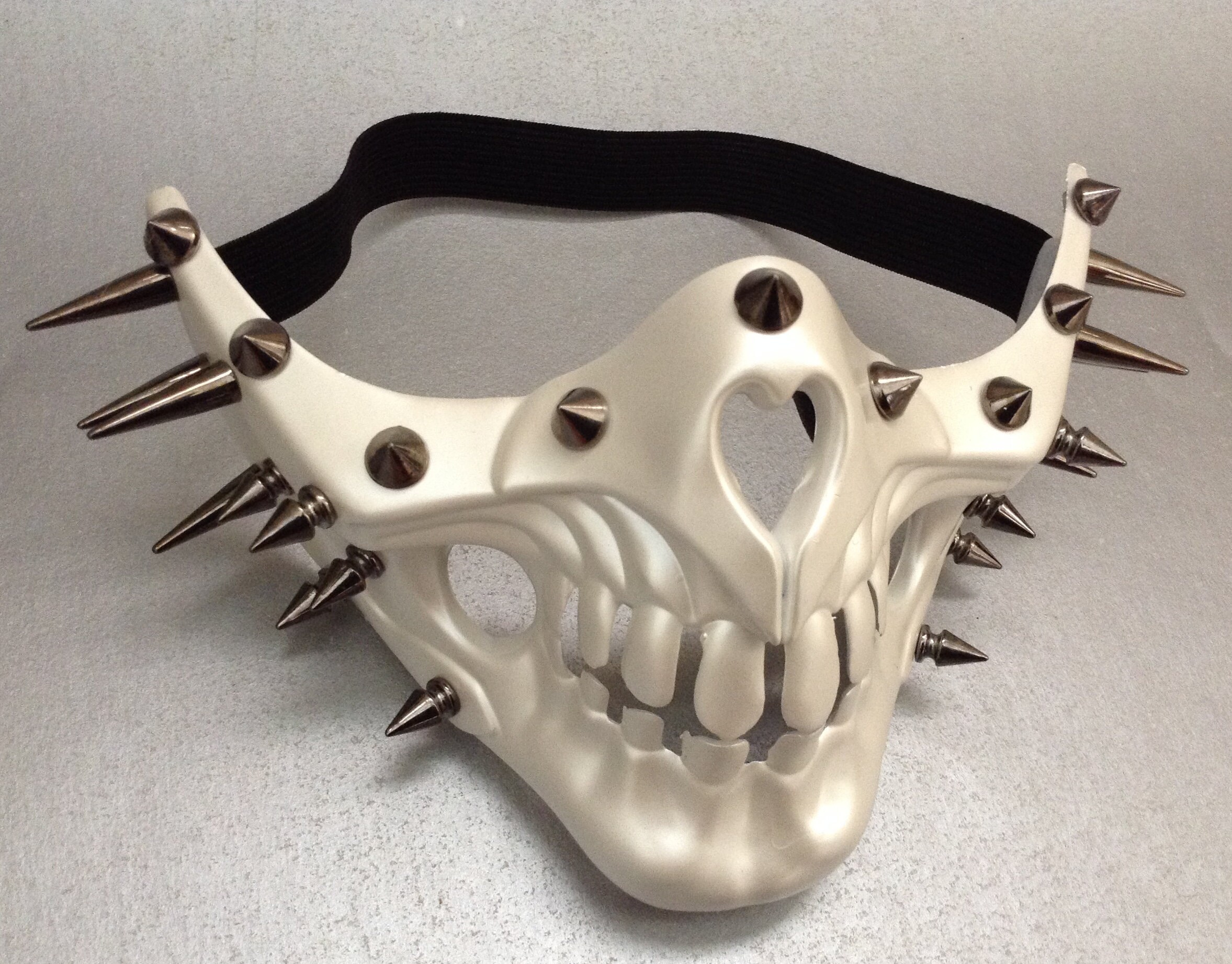 Mad Max Masquerade Mask Halloween Party Pearl White Spiked Gas - Etsy