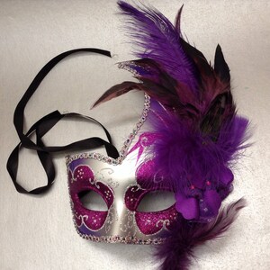 Silver Purple Mens Masquerade Ball Mask for Dance Birthday Party ...
