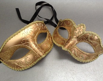 Couples Gold Purple Masquerade Ball Eye Mask Pair - Etsy