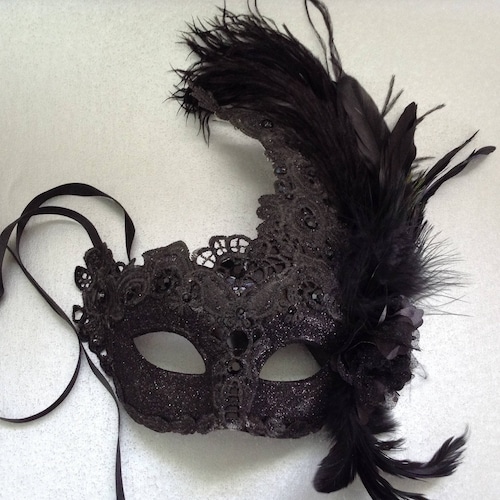 Mysterious Black Lace Mask Masquerade Ball Lace Mask - Etsy