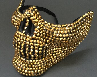 Rhinestone Halloween Mask - Etsy